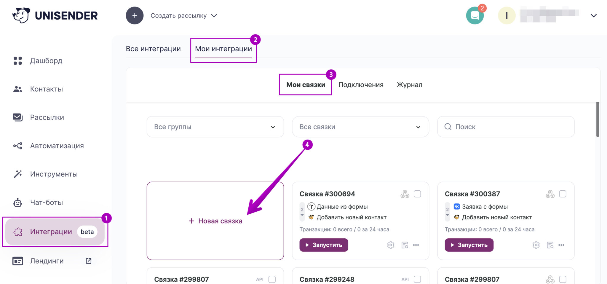Как передавать контакты из amoCRM в Unisender